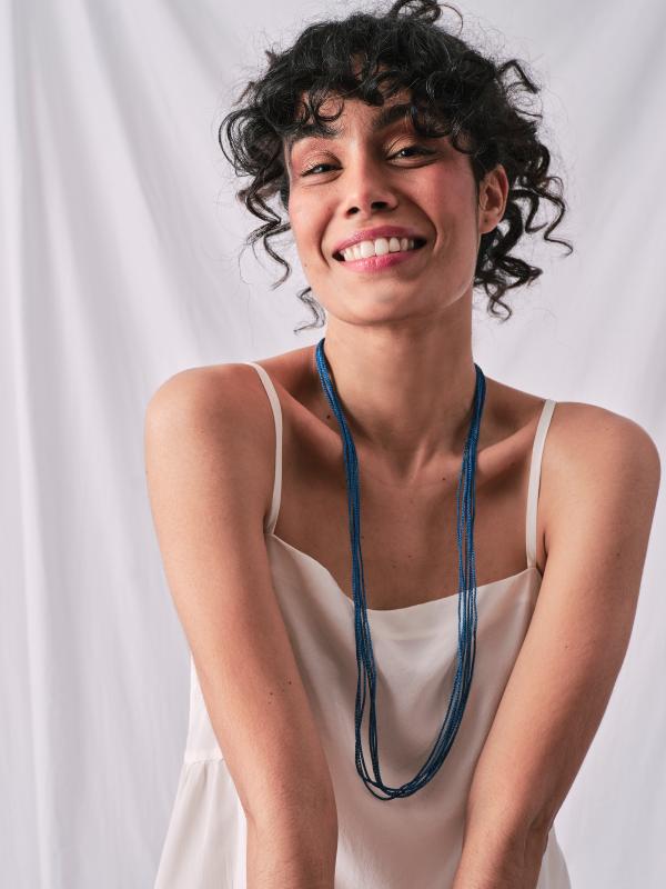 COLLIER SERENA LONG ARGENT MAISON LUREX